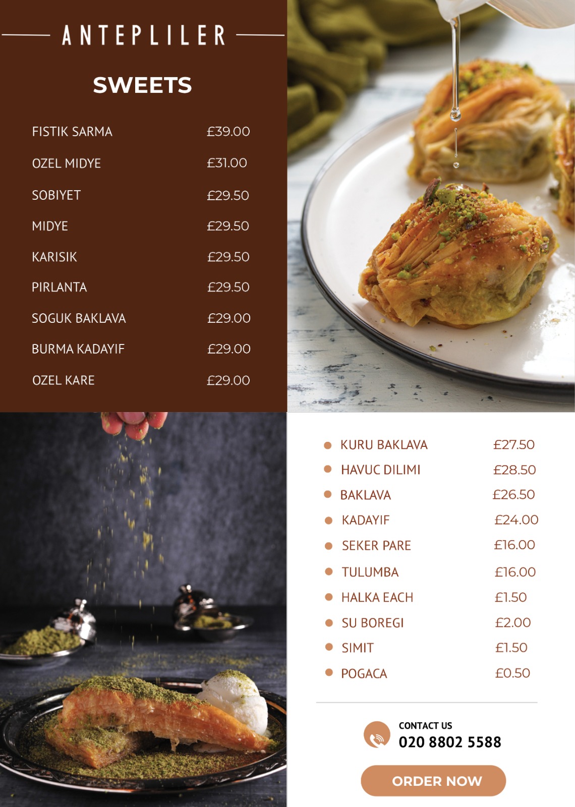 Baklava Menu – Antepliler